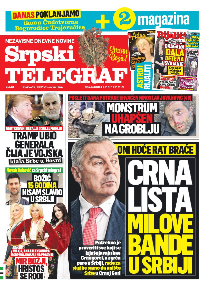 NASLOVNE STRANE DANAŠNJIH NOVINA: Prelistavanje štampe za ponedeljak, 6 ...