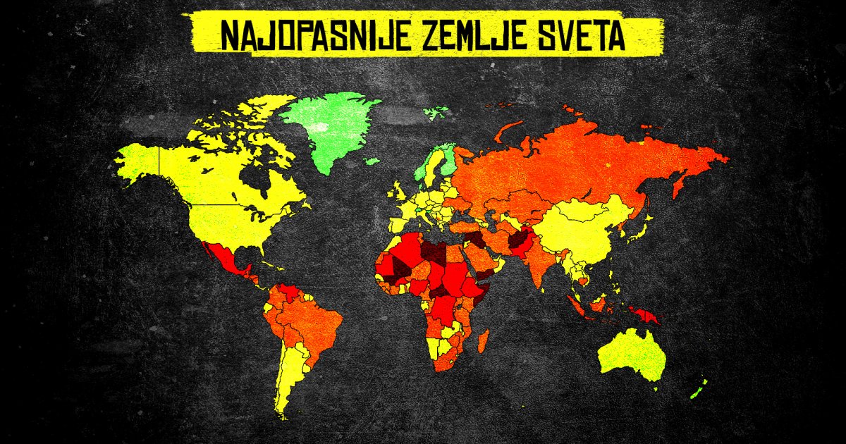 Ovo su najopasnije i najbezbednije zemlje u 2021. godini: Jedna se nalazi u našem susedstvu ...