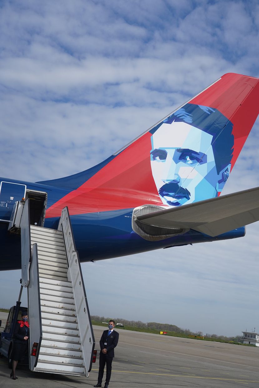 Plane with Tesla's image on first flight to New York City: "That's our ...