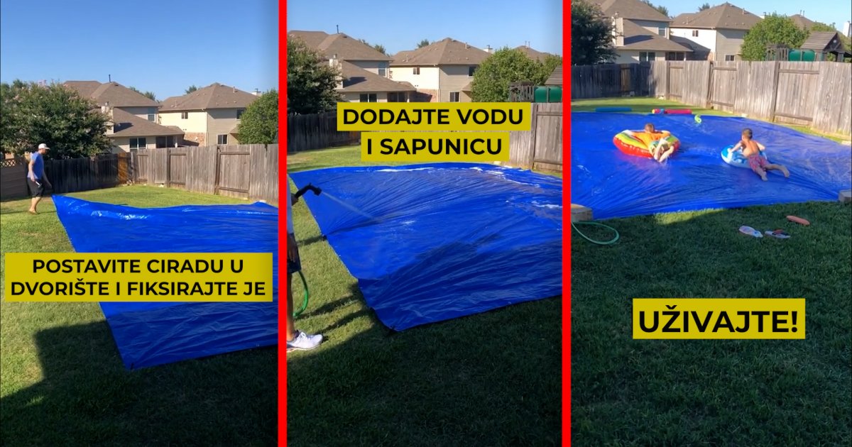 Kreativnošću protiv vrućine: Roditelji usred dvorišta napravili deci ...