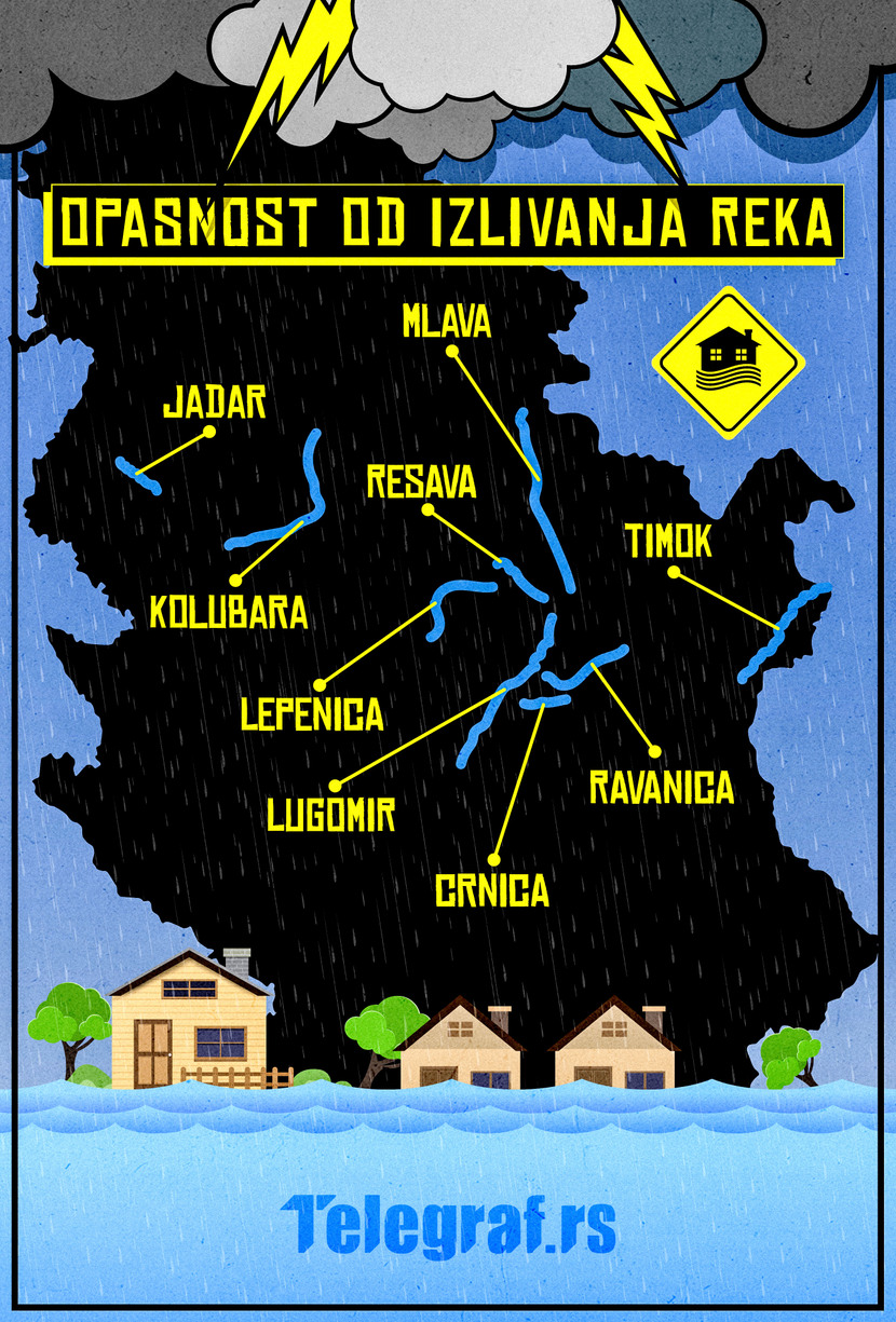 Detaljna mapa reka na kojima danas i sutra preti izlivanje: Na nekim ...