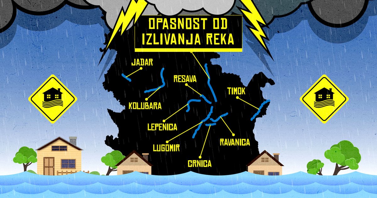Detaljna mapa reka na kojima danas i sutra preti izlivanje: Na nekim ...