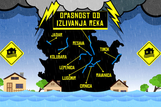 Detaljna mapa reka na kojima danas i sutra preti izlivanje: Na nekim ...