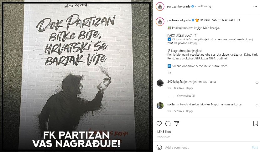 "Dok Partizan bitke bije, hrvatski se barjak vije": Grobari besni zbog ...