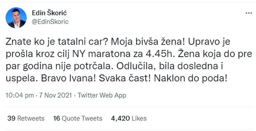 Razvedeni, ali srećni! Edin Škorić oduševio objavom o bivšoj ženi ...