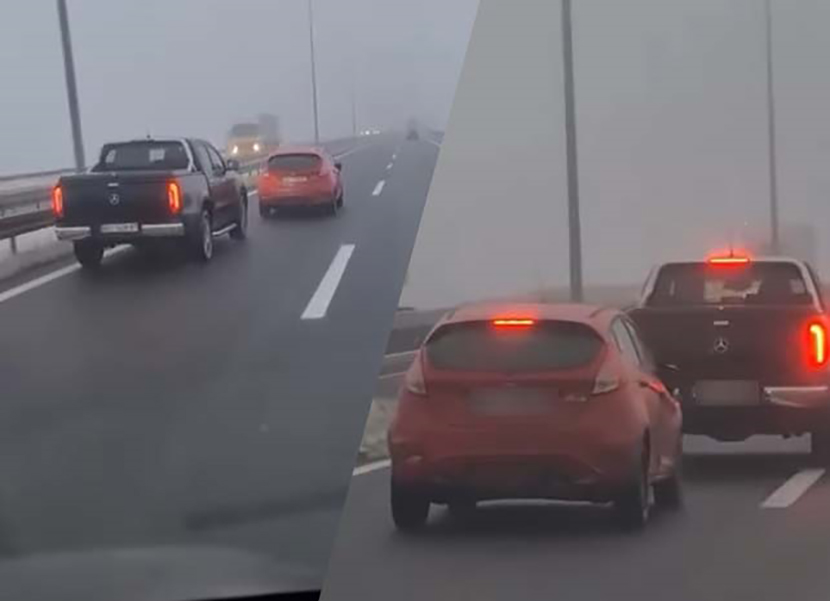 Opasne igre na auto-putu: Most, magla i naglo kočenje - jedan auto se ...