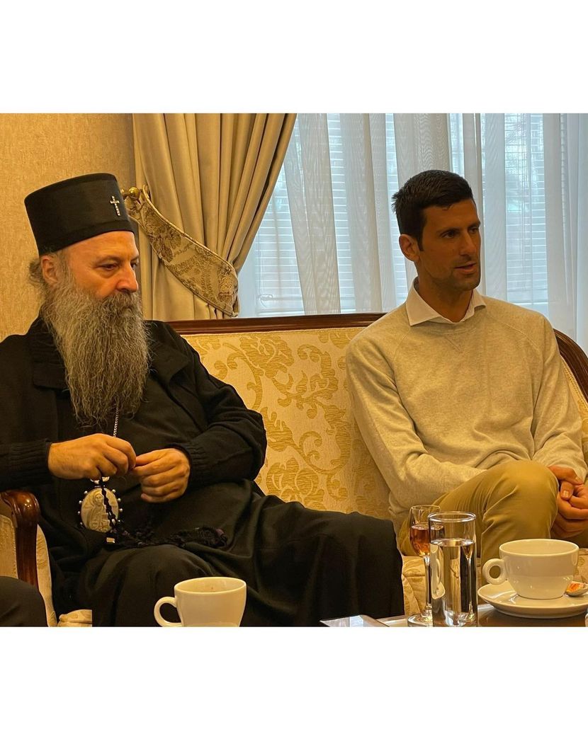 Djokovic family have lunch with head of Serbian Church, Novak sits next ...