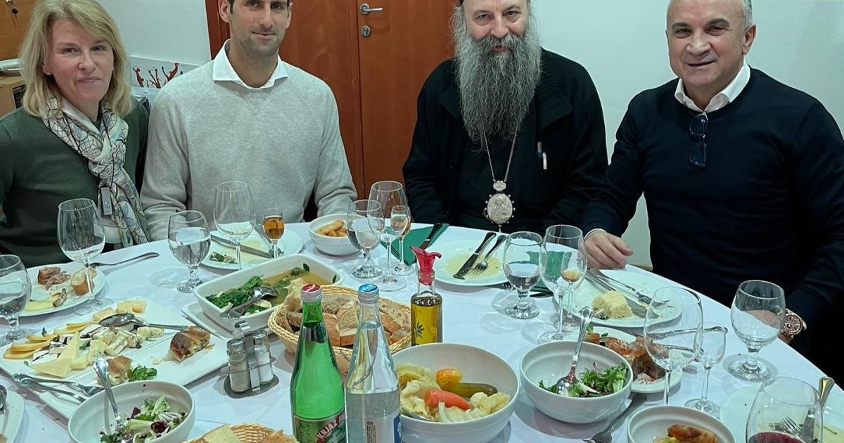 Djokovic family have lunch with head of Serbian Church, Novak sits next ...