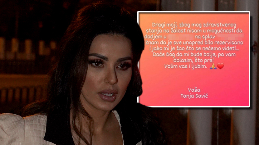 Tanja Savić otkazala nastup zbog zdravstvenog stanja: Pevačica se oglasila i pratiocima poručila ...