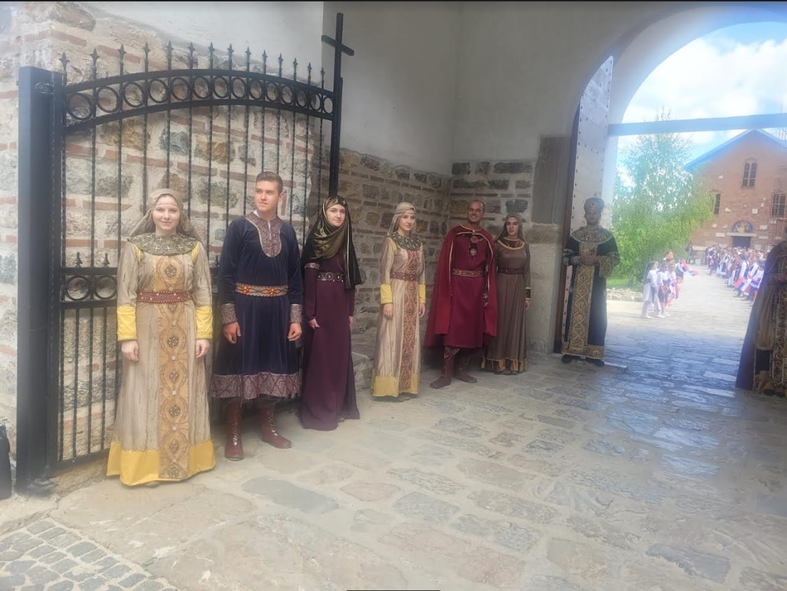 Ana Brnabic welcomed at monastery in Kosovo by members of KUD Kopaonik ...
