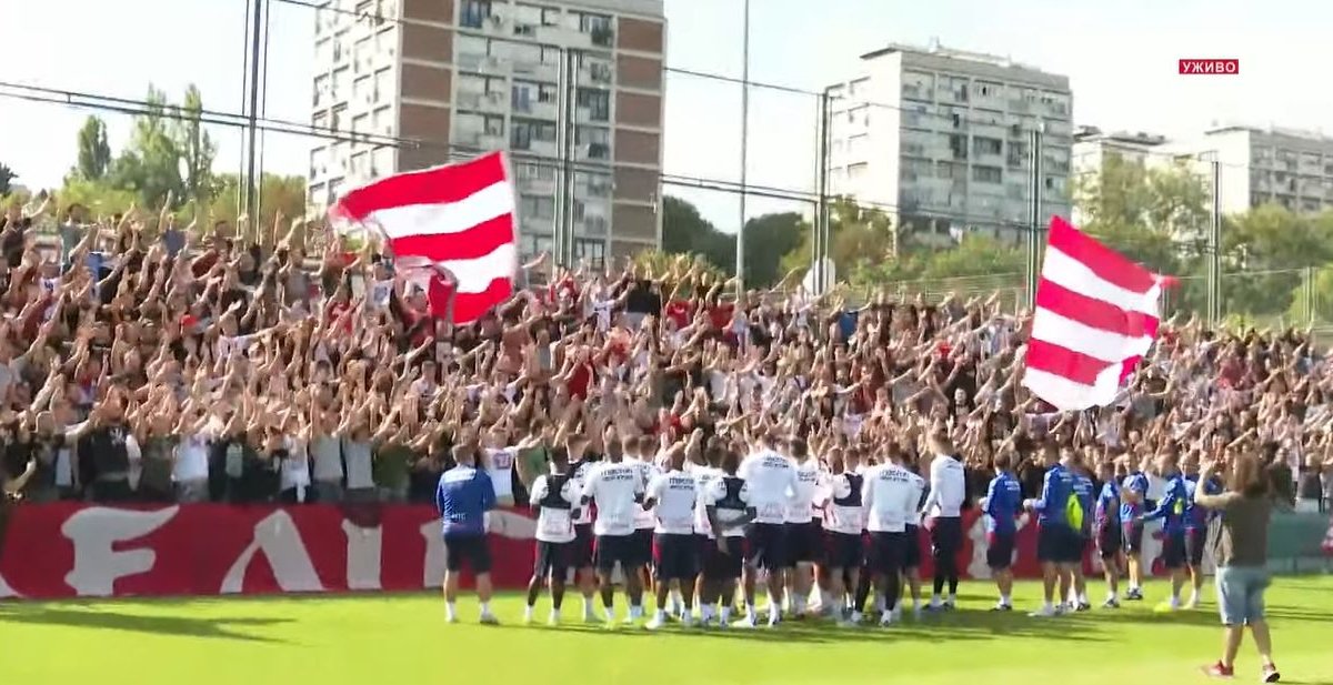 Delije došle na trening Zvezde i gromoglasno skandirale Srniću i ...