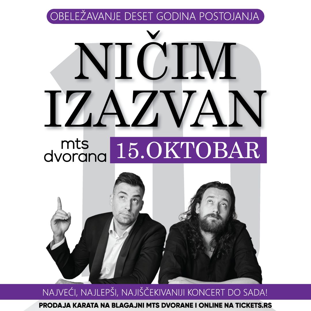 Koncert benda Ničim izazvan 15. oktobra u MTS Dvorani - Telegraf.rs