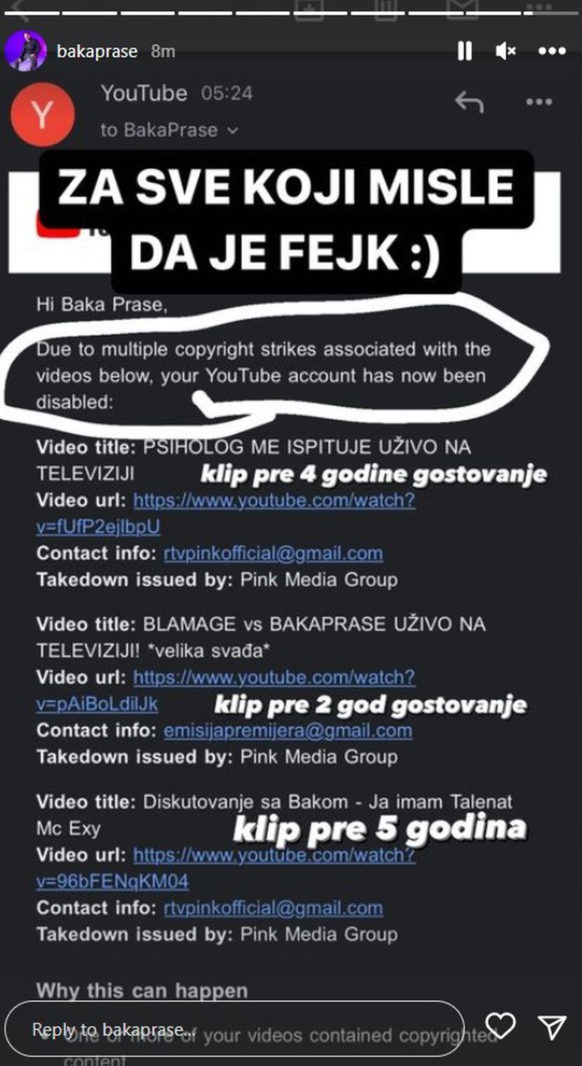 Baka Prase otkrio: Zbog ova tri snimka su mi ugasili Jutjub kanal - Telegraf.rs