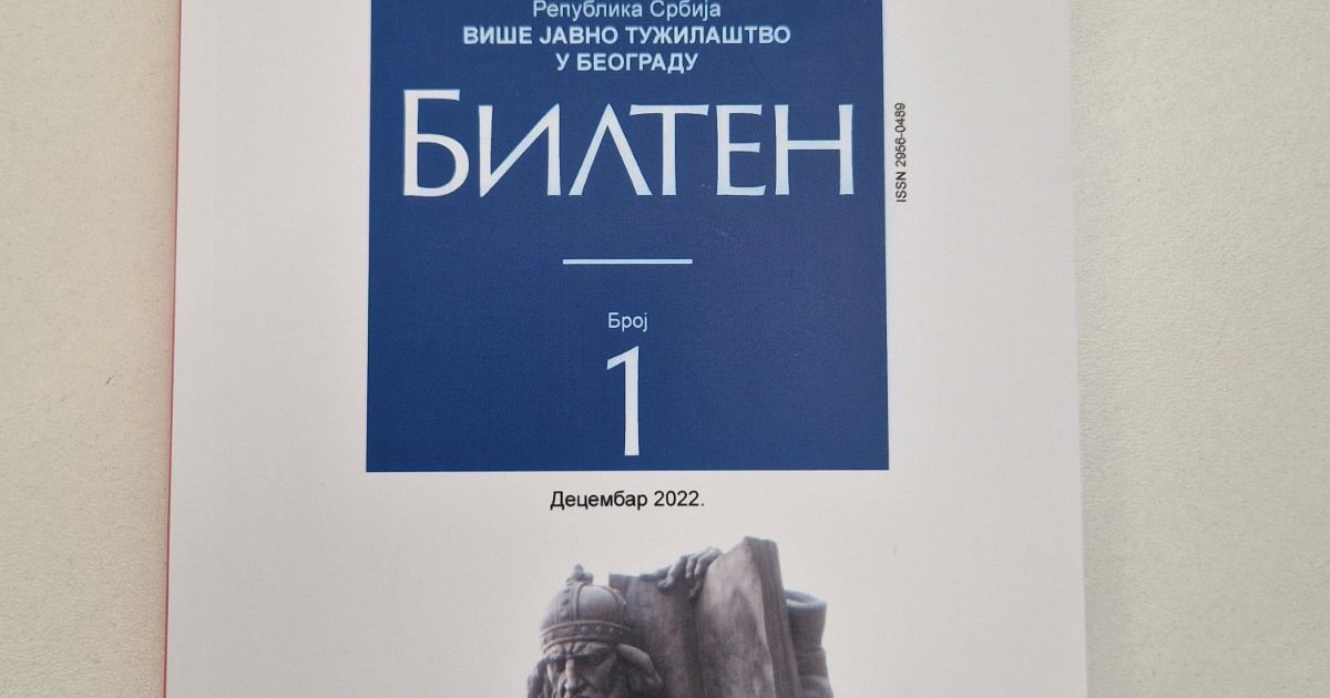 Objavljen bilten Višeg javnog tužilaštva - Telegraf.rs