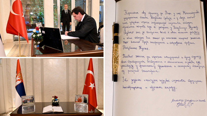 Gasic signs book of condolence at Turkish embassy - Telegraf.rs