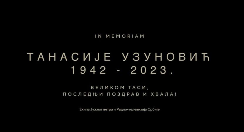 Ekipa "Južnog vetra" se oprostila od Tanasija Uzunovića - Telegraf.rs