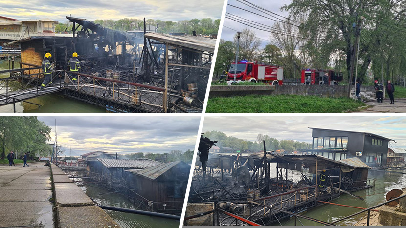 Fire destroys a raft in Belgrade - Telegraf.rs