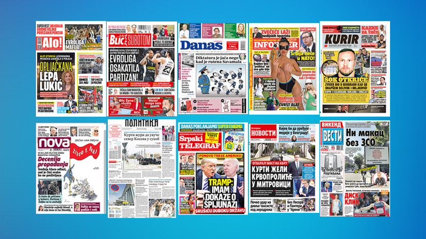 NASLOVNE STRANE SUTRAŠNJIH NOVINA - Telegraf.rs