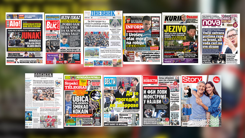 Naslovne strane novina - Telegraf.rs