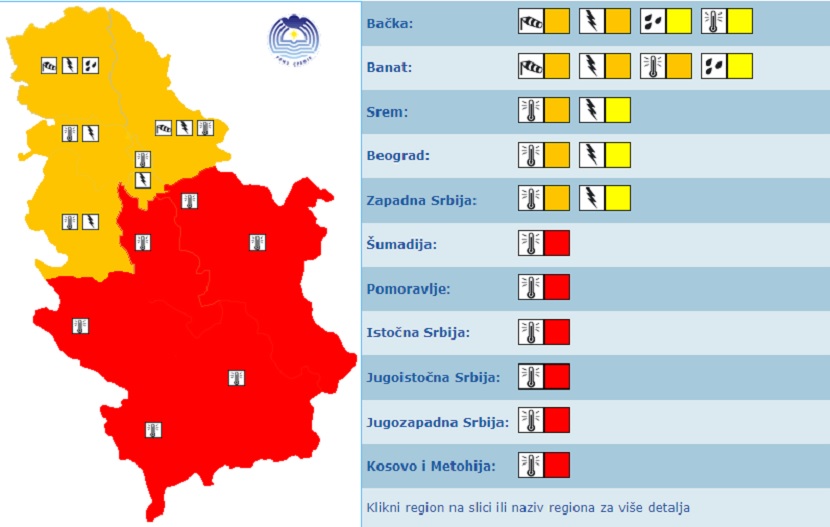 U Srbiji na snazi crveni meteoalarm, najavljene padavine, grad i oluja - Telegraf.rs