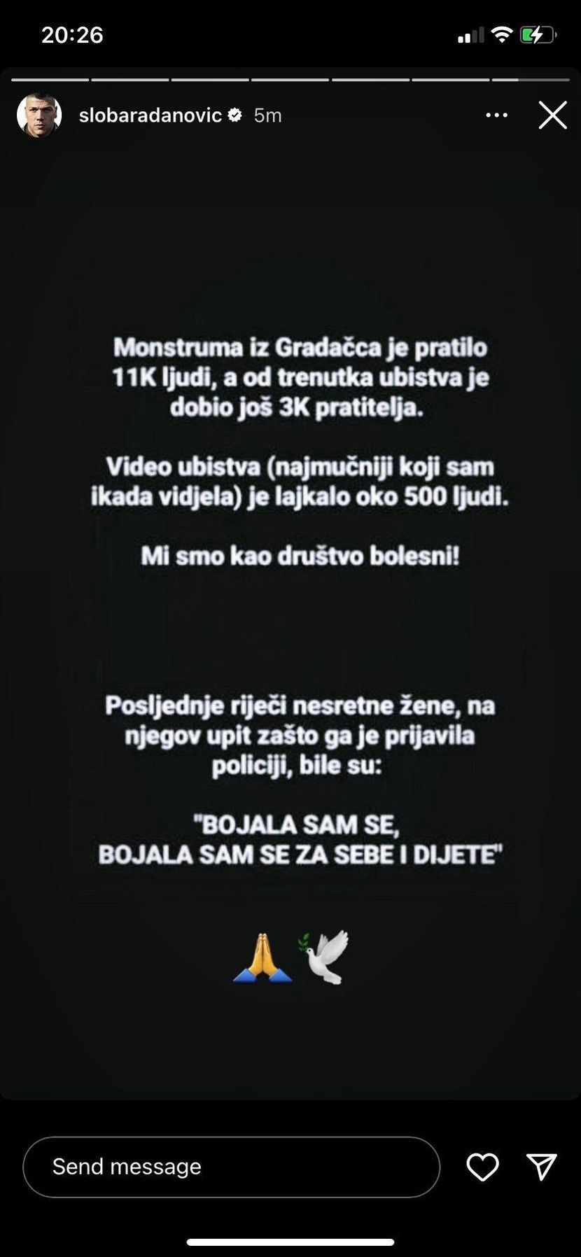 "Snimak ubistva je lajkovalo 500 ljudi, mi smo kao društvo bolesni ...