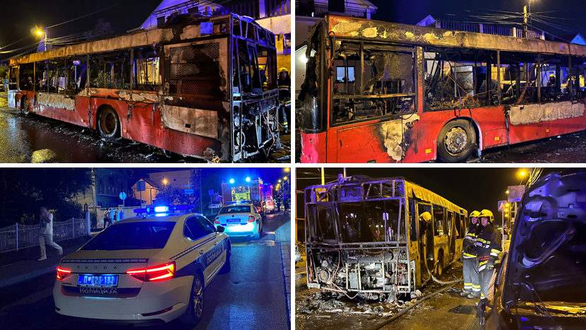 Prve fotografije sa mesta gde je izgoreo autobus u Železniku - Telegraf.rs