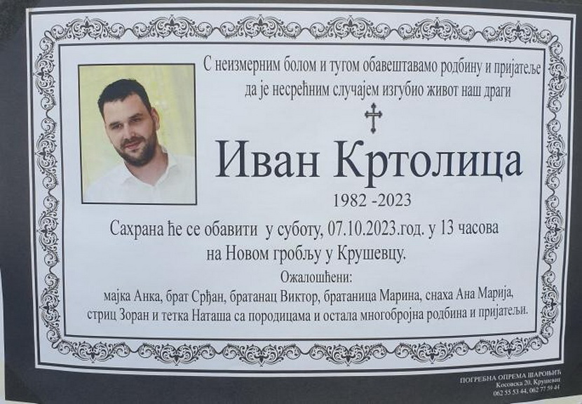 Poznato vreme sahrane mladića koji je ubijen u Kruševcu: - Telegraf.rs