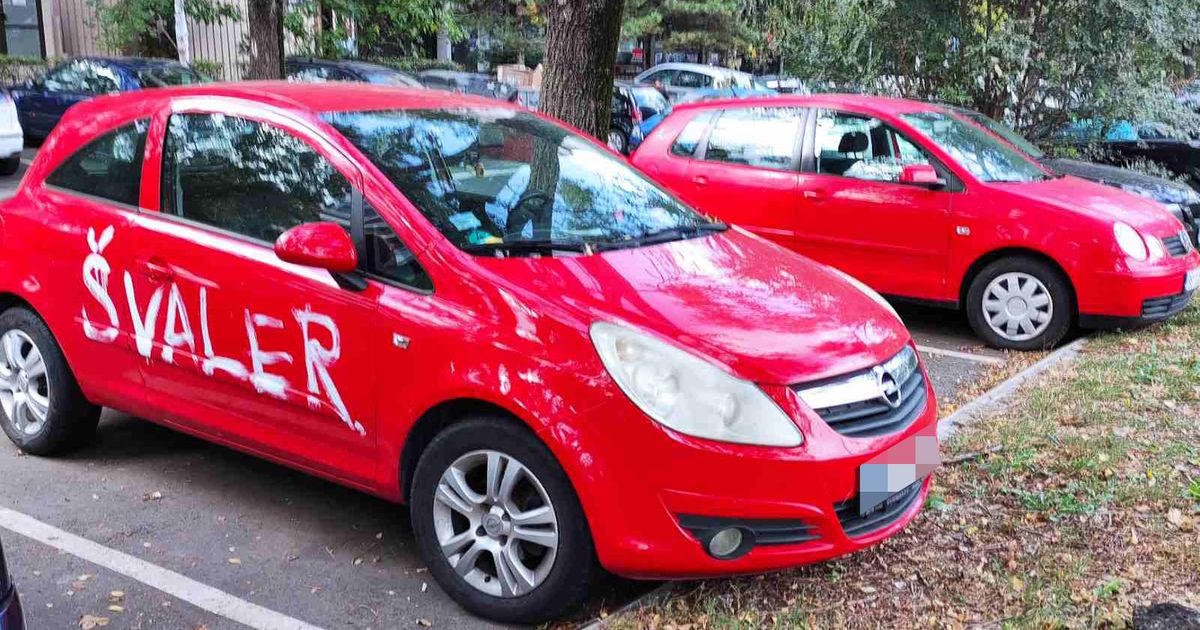 Natpis "švaler" na automobilu u Žarkovu ispisan je krečom - Telegraf.rs