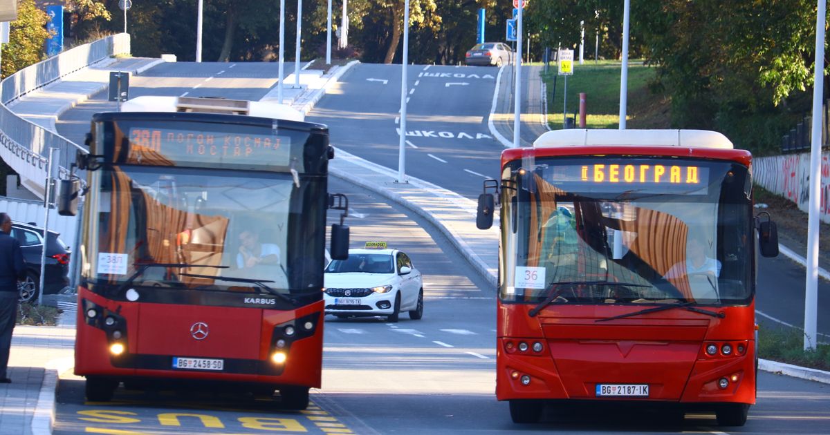 Trasa autobuske linija br. 600 koja povezuje Prokop i aerodrom ...