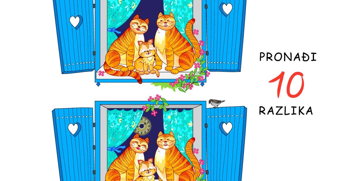 Koliko brzo možete da uočite svih 10 razlika između ove dve ilustracije ...