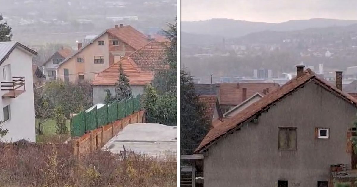 Snimak pljuska snega u Beogradu: Počelo da veje i u glavnom gradu ...