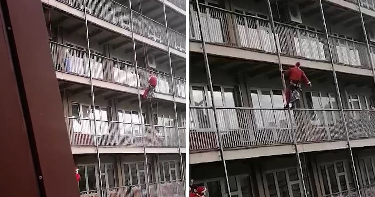Prizor koji topi srca: Božić Bata na zgradi Instituta za majku i dete ...