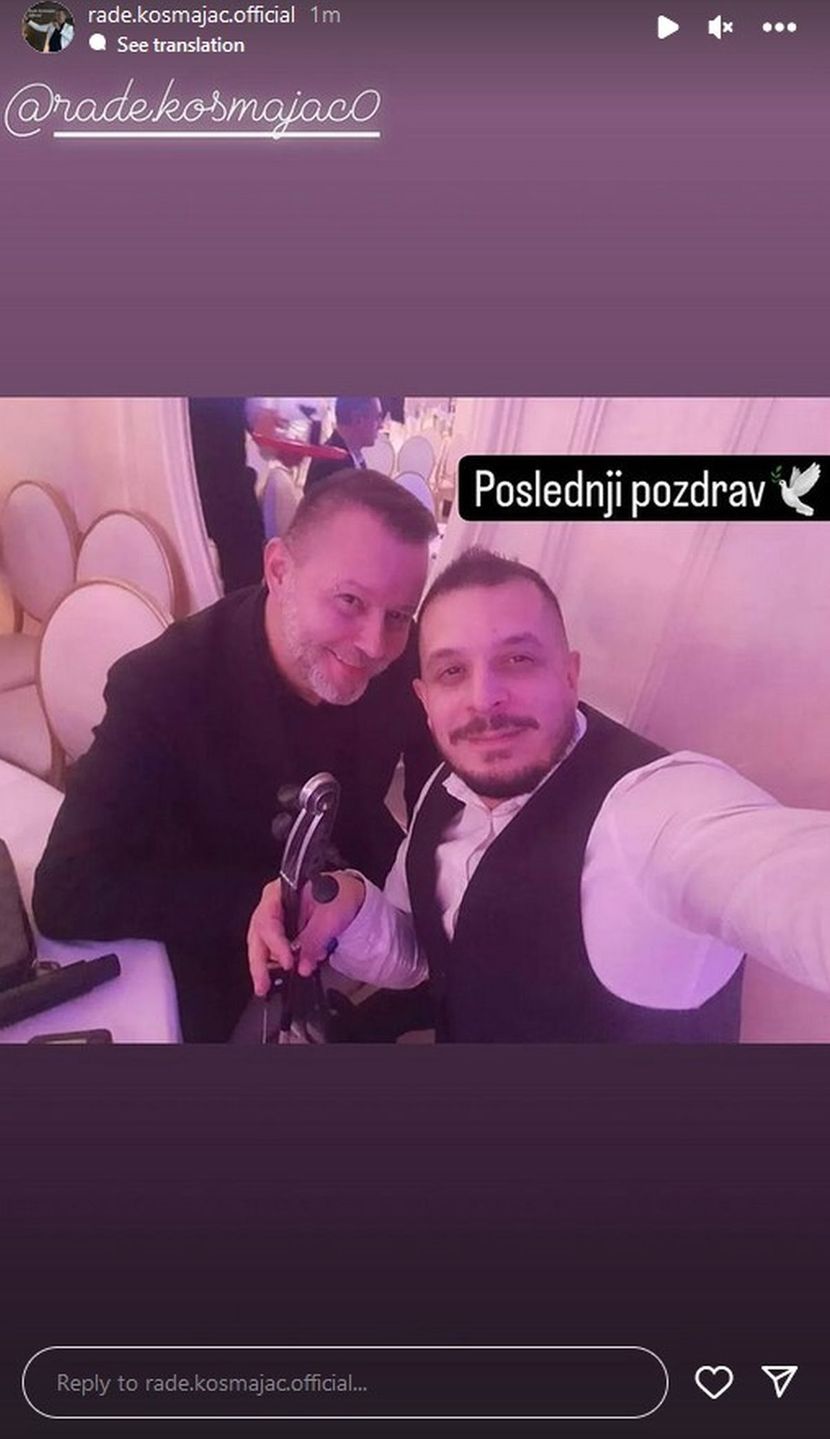 Rade Kosmajac objavio sliku sa muzičarom koji je stradao na ...