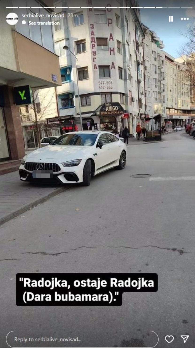 Dara Bubamara opet krši zakon: Bahato parkirala besnu mašinu od nekoliko stotina hiljada evra ...