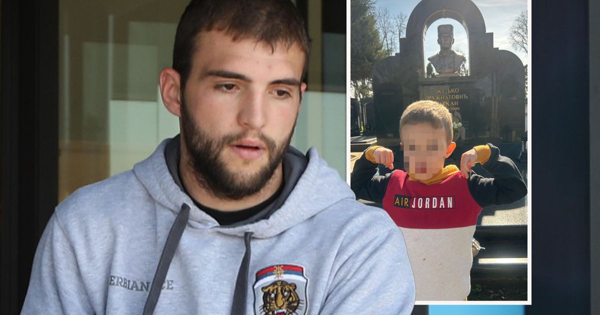 Mali Željko Ražnatović sa Veljkom posetio Arkanov grob: Fotografija ...