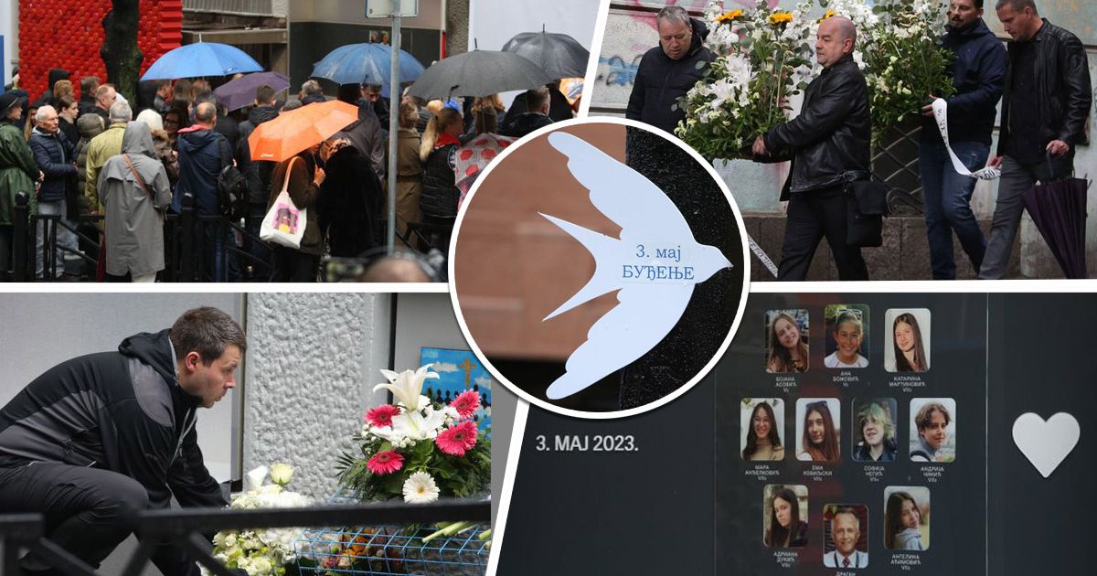 Suze, sveće i cveće ispred OŠ "Vladislav Ribnikar": U Tašmajdanu ...