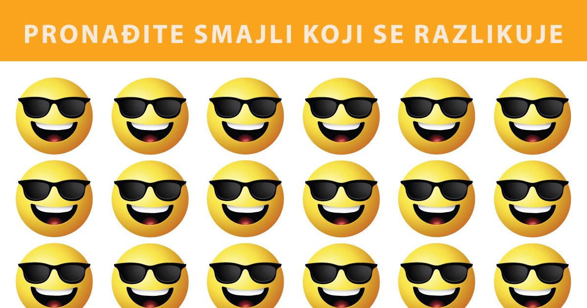Pronađite smajli koji se razlikuje: Samo veoma pažljivi ljudi mogu da ...