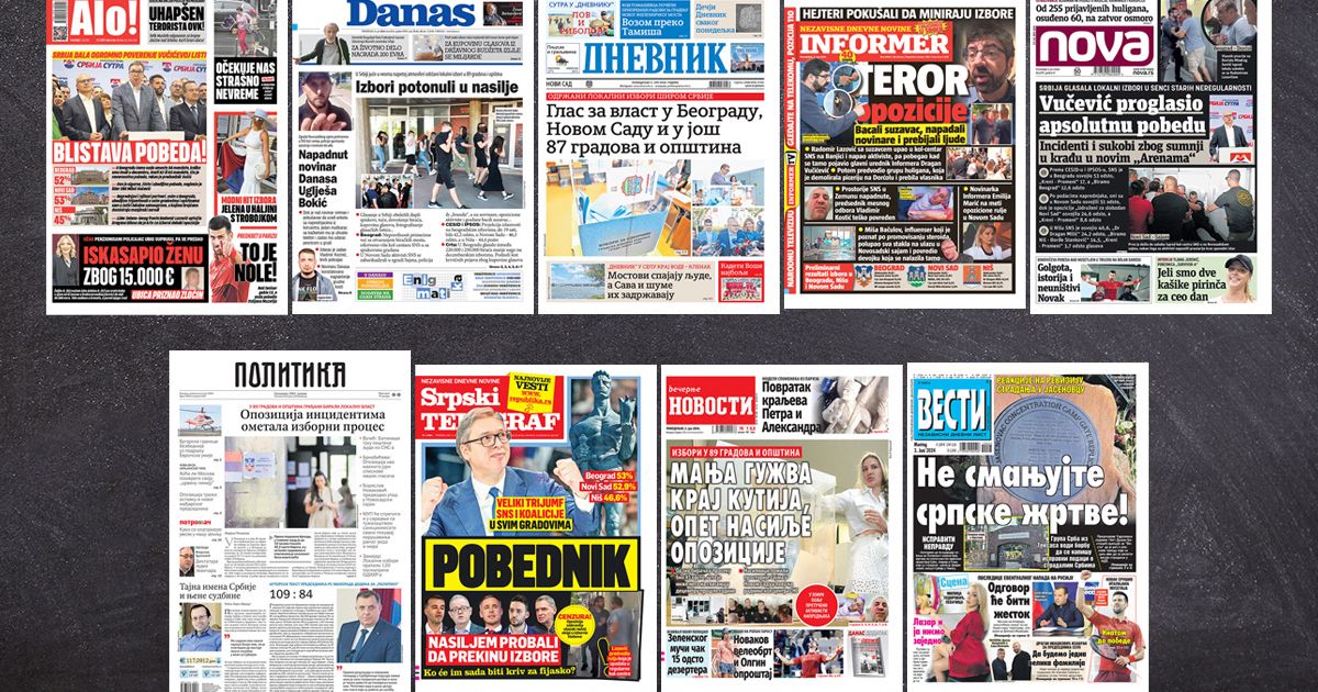 NASLOVNE STRANE DANAŠNJIH NOVINA: Prelistavanje štampe za ponedeljak, 3 ...