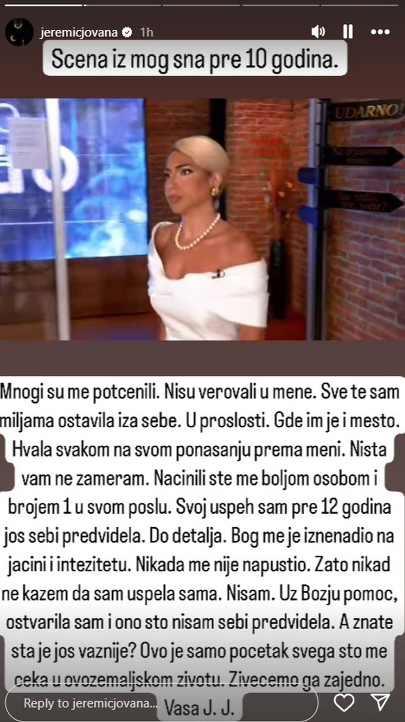Jovana Jeremić se usred jutarnjeg oglasila i priznala - Telegraf.rs