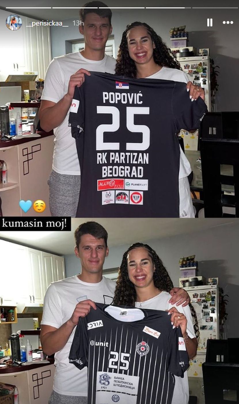 Srebrna Aleksandra Perišić otkrila za koga navija: Pozirala sa dresom ...