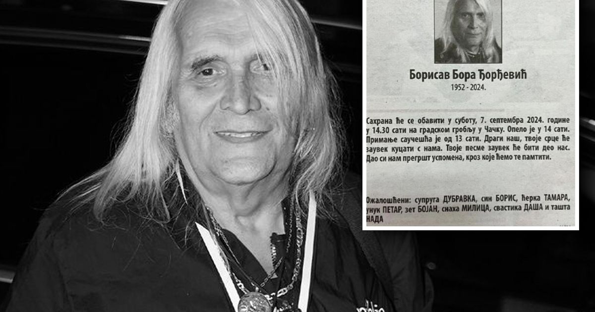 Borina supruga se sa porodicom uz dirljive reči oprostila od rokera ...