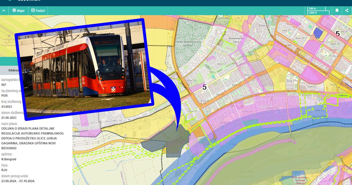 Ovo je tačna lokacija na kojoj će se graditi tramvajski depo i garaža ...