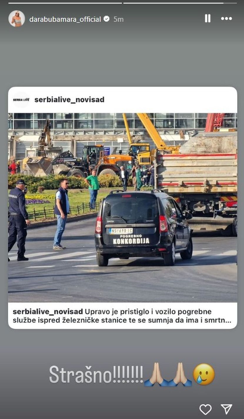Skrhana Dara Bubamara nakon strašne tragedije u Novom Sadu - Telegraf.rs