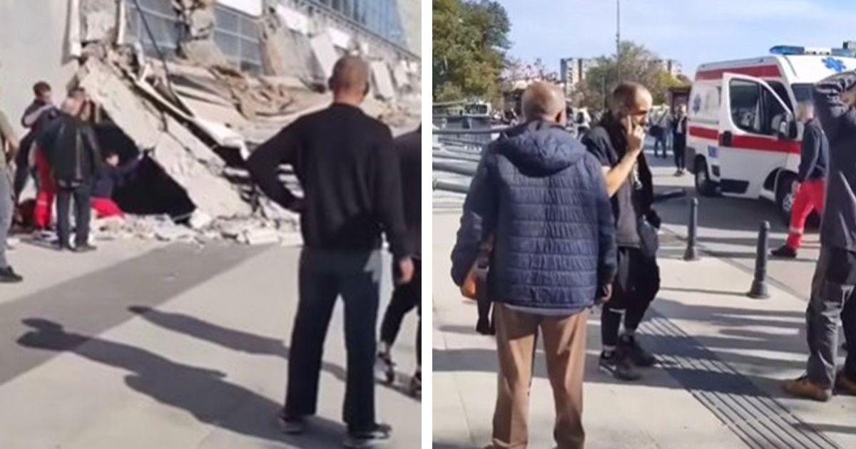 Prvi snimak nesreće u Novom Sadu! Vrvi od policije, Hitna ukazuje pomoć povređenima! - Vesti ...