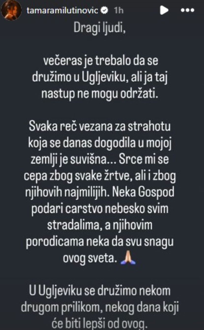 "Neka Gospod podari carstvo nebesko svim stradalima" Potresna objava Tamare Milutinović zbog ...