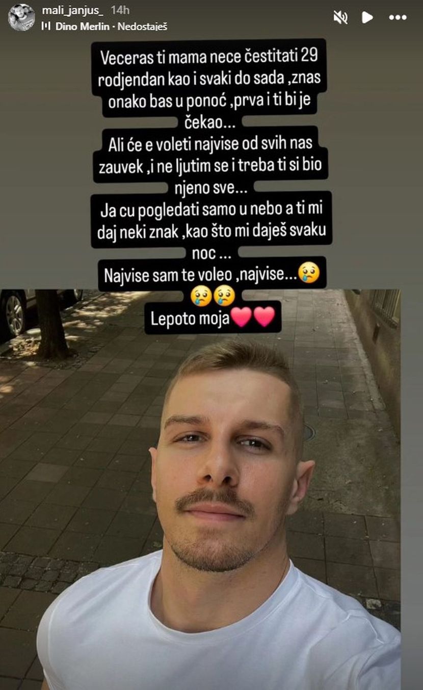 Janjuš se potpuno slomio, posvetio pokojnom bratu emotivne reči na ...