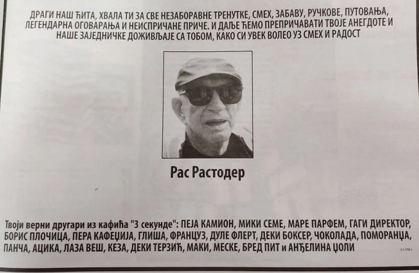 Umro srpski glumac Ras Rastoder - Telegraf.rs