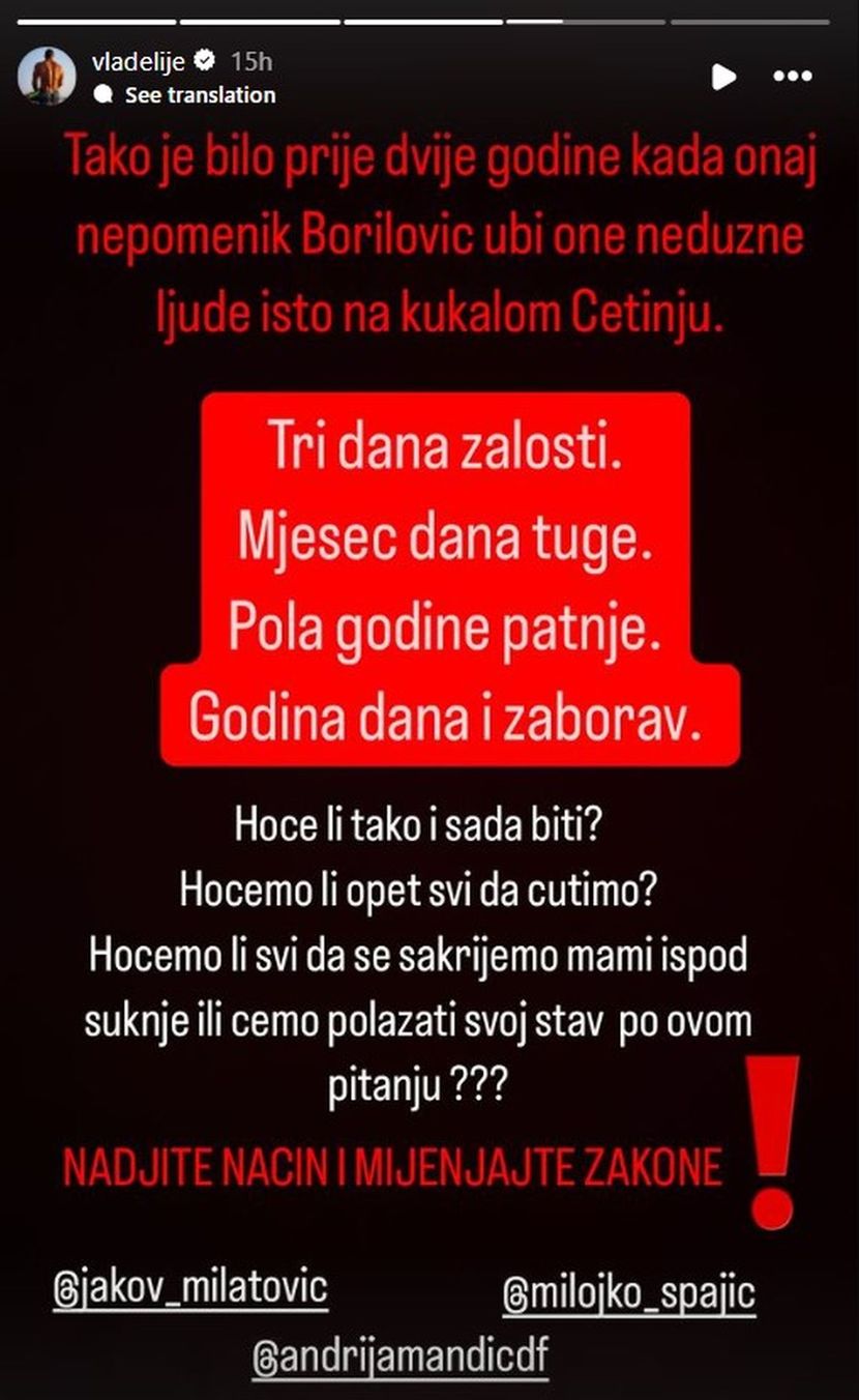 Tomović besan nakon masakra na Cetinju - Telegraf.rs