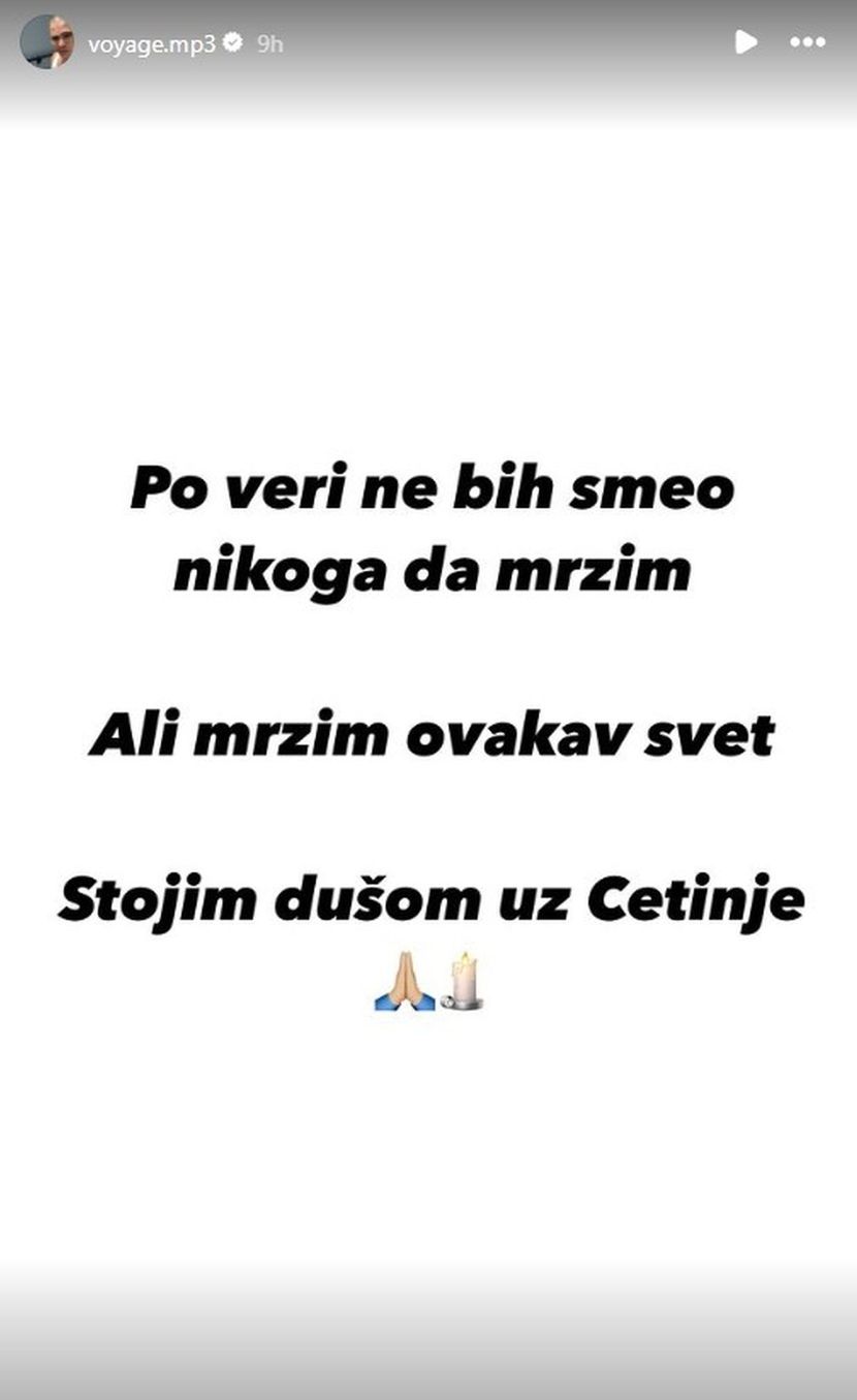 "Po veri ne bih smeo da mrzim, ali..." Pogledajte šta je Vojaž objavio ...