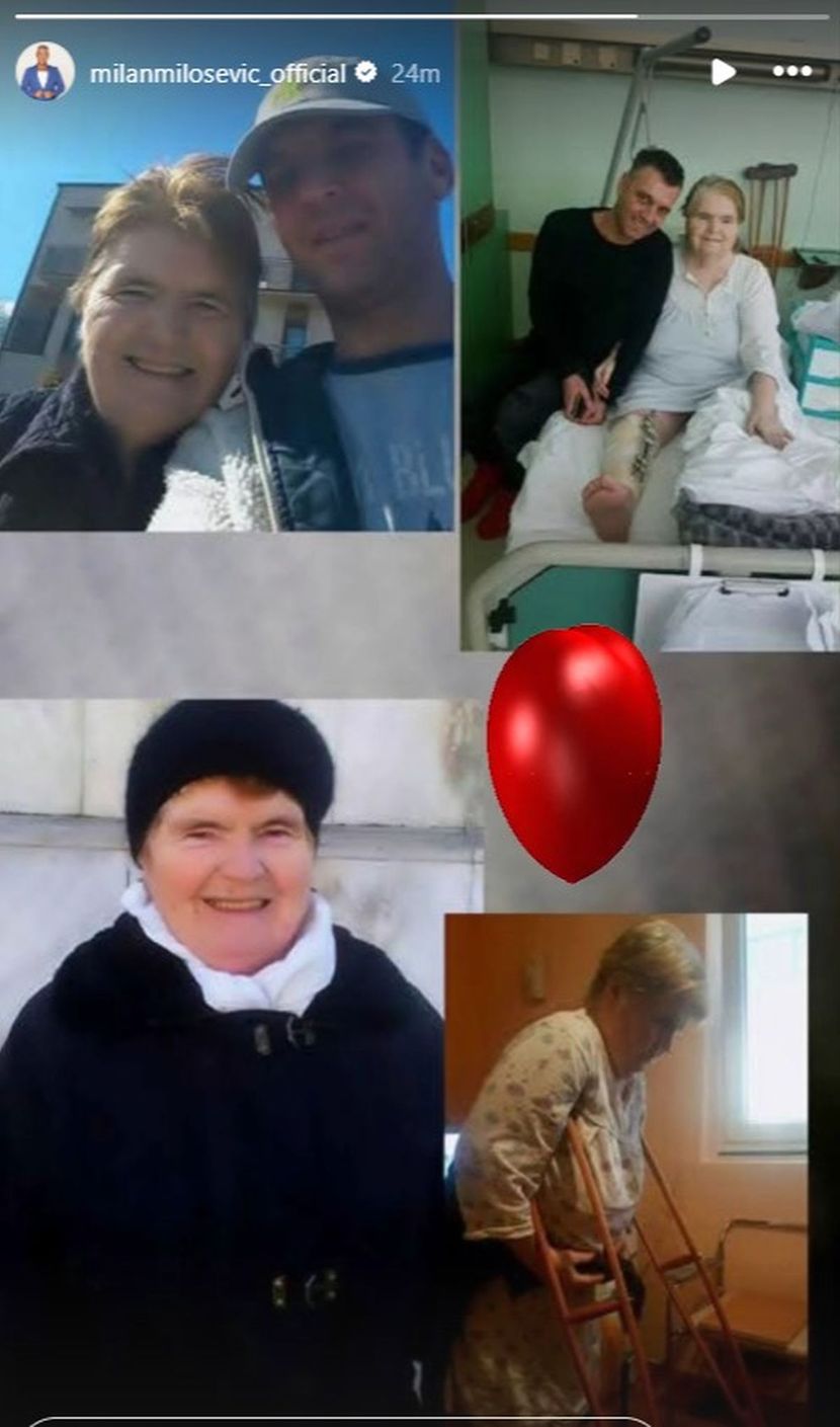Milan Milošević tužan objavio slike sa majkom - Telegraf.rs